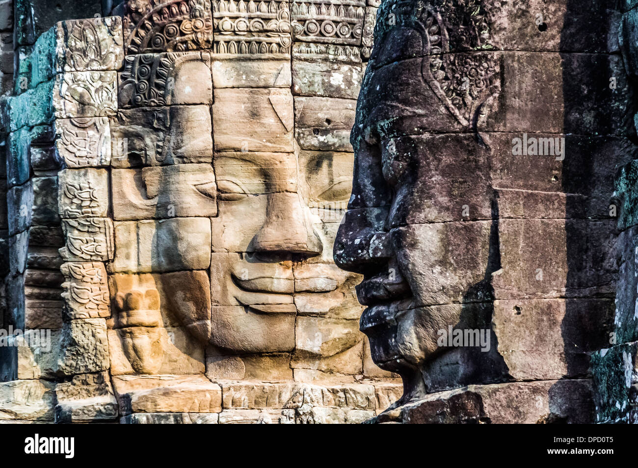 The faces of Bayon Stock Photo - Alamy