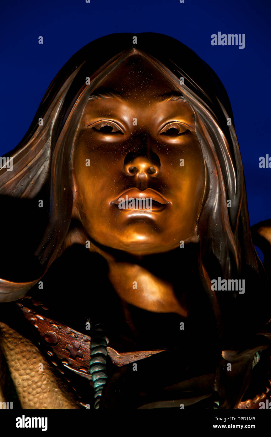 Sacagawea statue, Cascade Locks Marine Park, Cascade Locks, Columbia ...