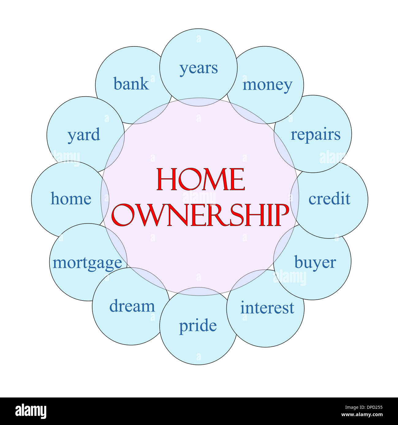 Home Ownership concept circular diagram in pink and blue with great ...