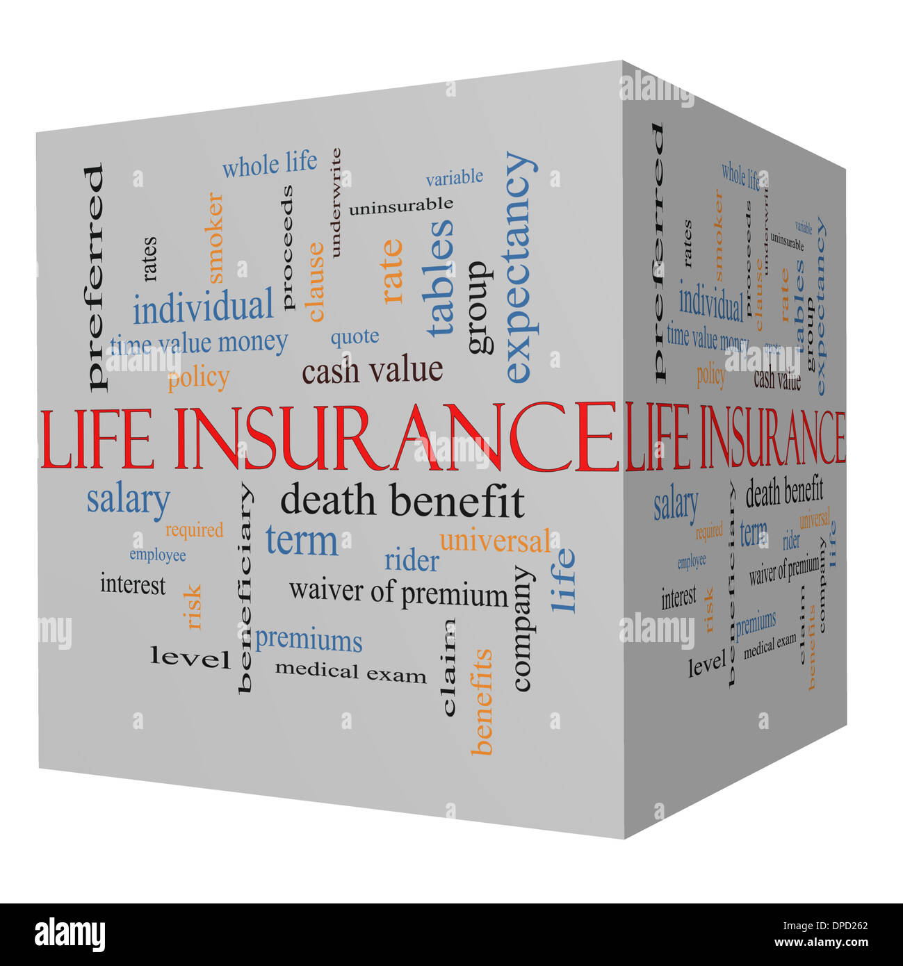 Life Insurance Word Cloud Concept on a 3D Cube with great terms such as ...