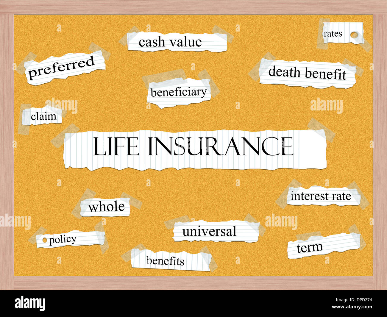 Life Insurance Corkboard Word Concept with great terms such as ...