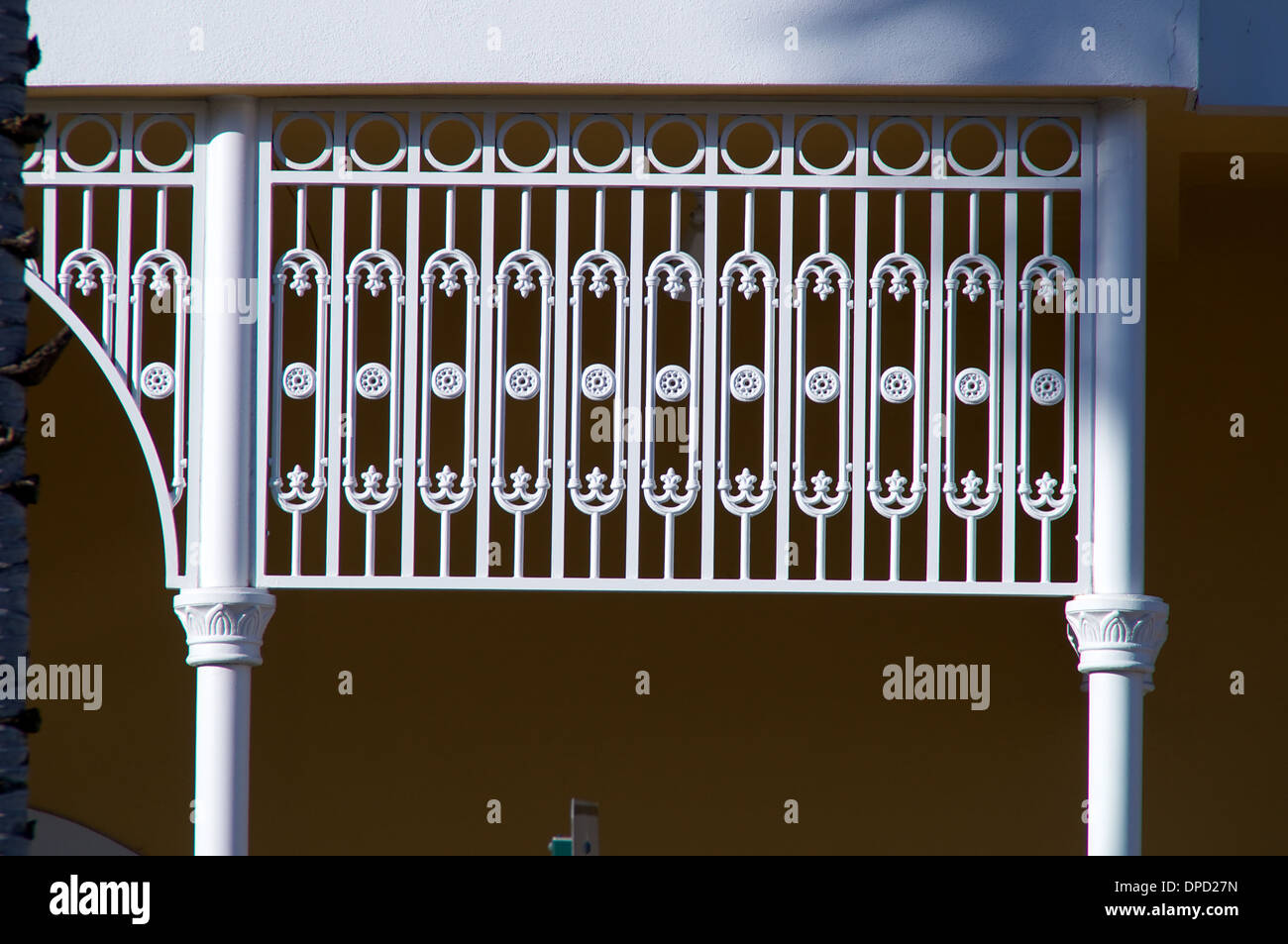 White wrought iron gate hi-res stock photography and images - Alamy