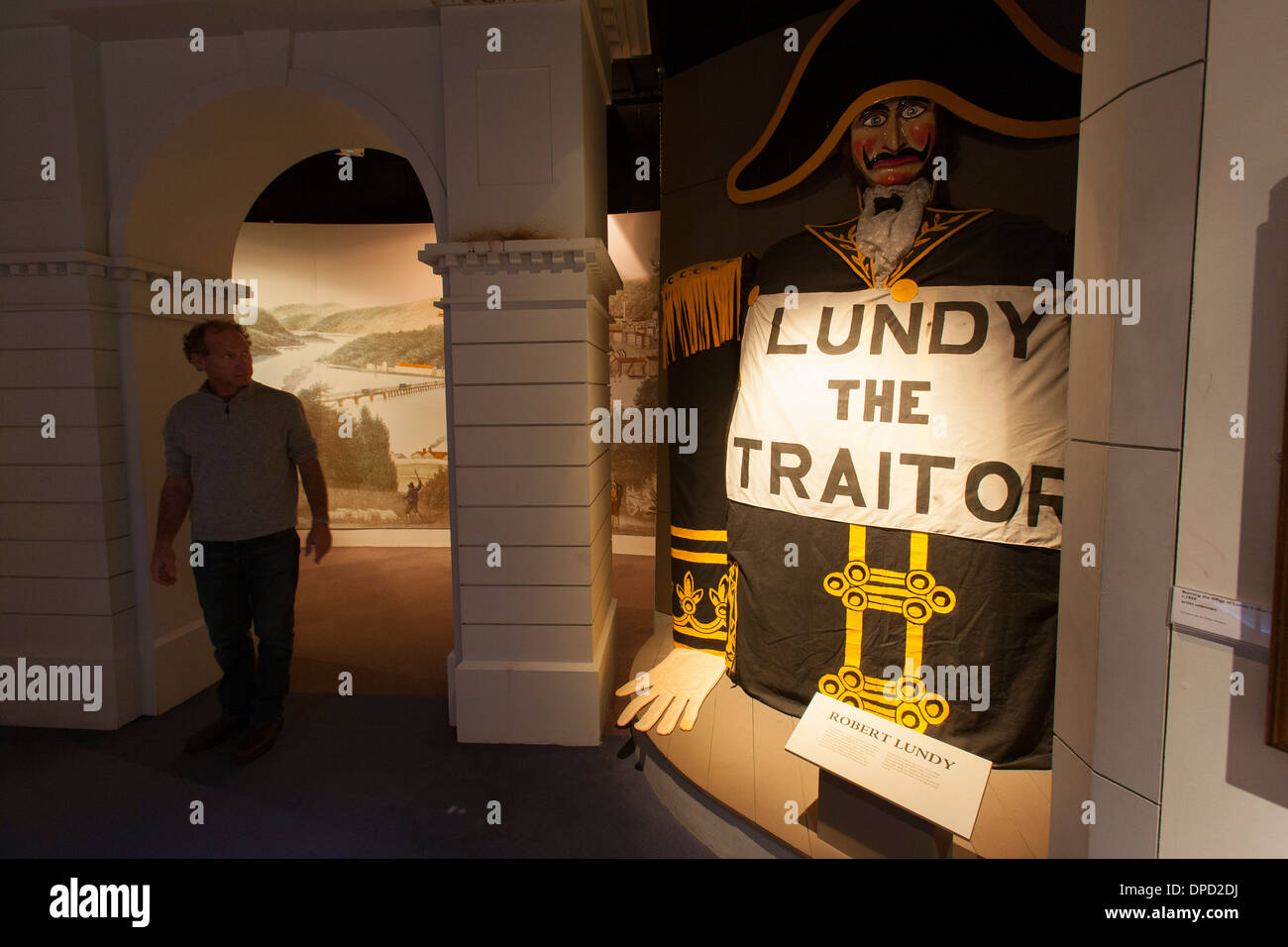 A visitor studies a display showing the Traitor of Lundy inside the ...
