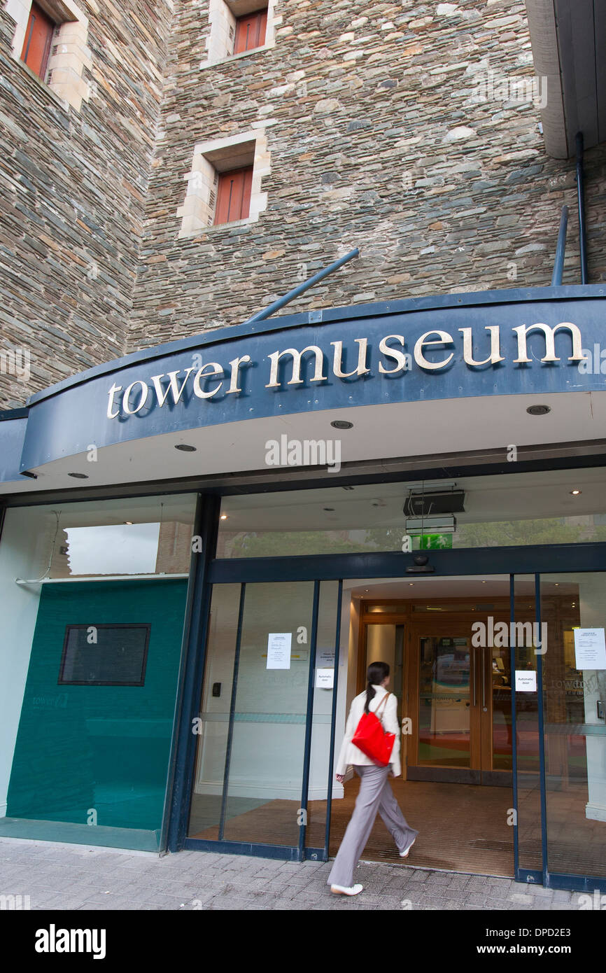 A man walks into the entrance to the Derry Tower Museum in Northern ...