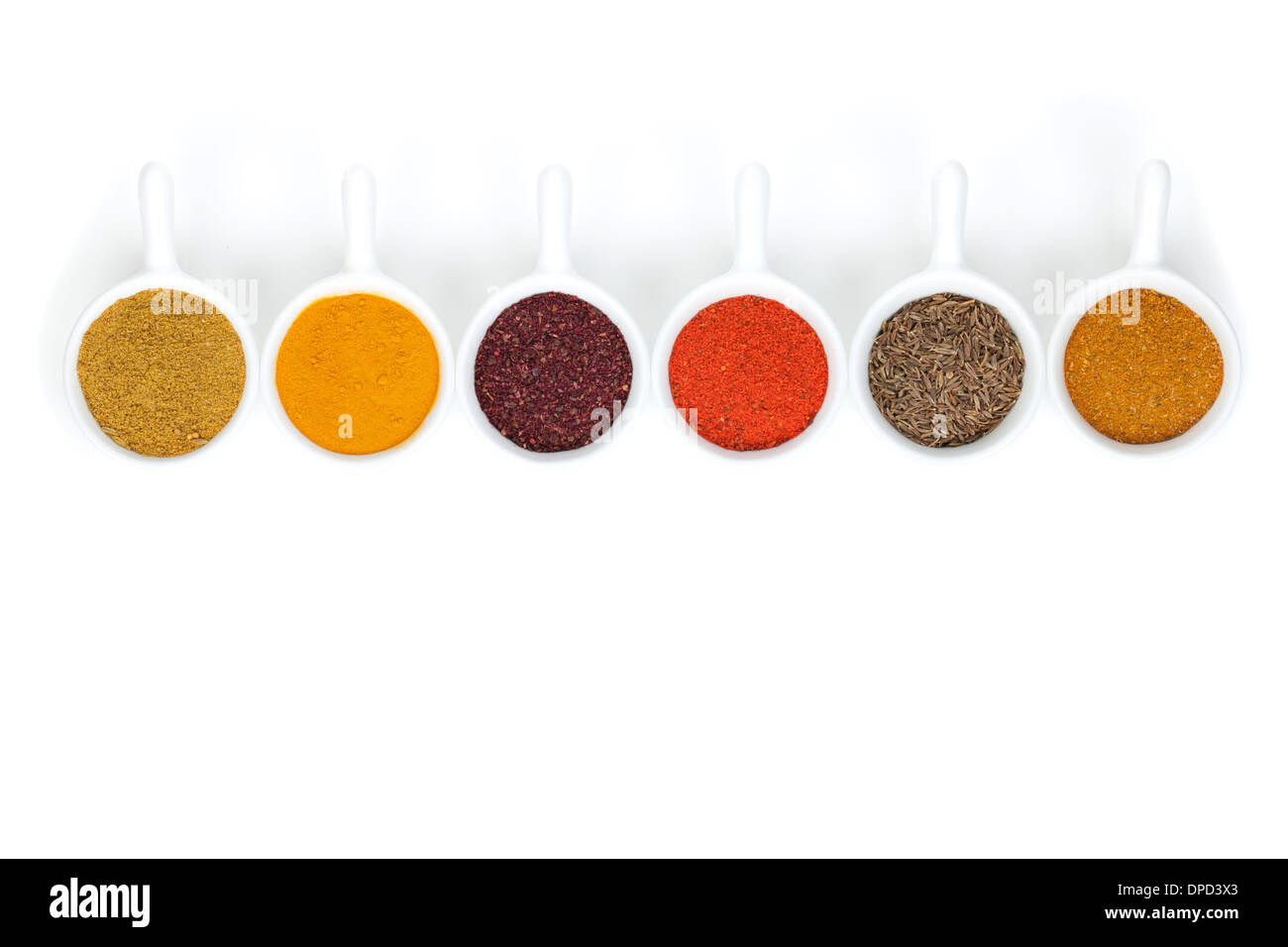 Various spices selection. Isolated on white background Stock Photo - Alamy