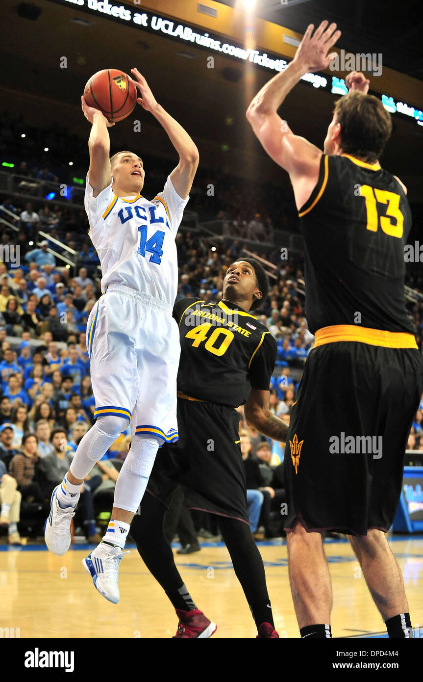 Los Angeles, CA, USA. 12th Jan, 2014. UCLA Bruins guard Zach LaVine #14 ...