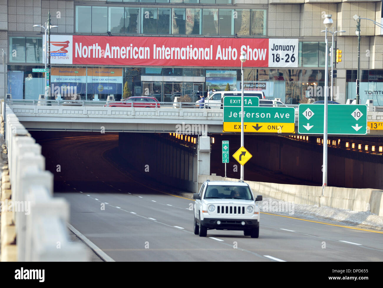 Detroit, USA. 12th Jan, 2014. Exterior view of the Cobo Center Detroit ...