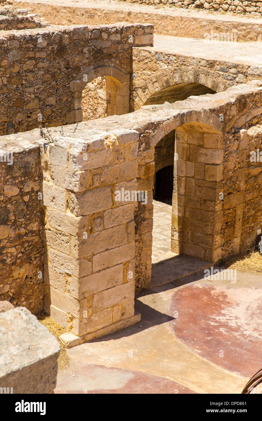 Ruins of old town in Rethymno, Crete, Greece. It largest castle in ...