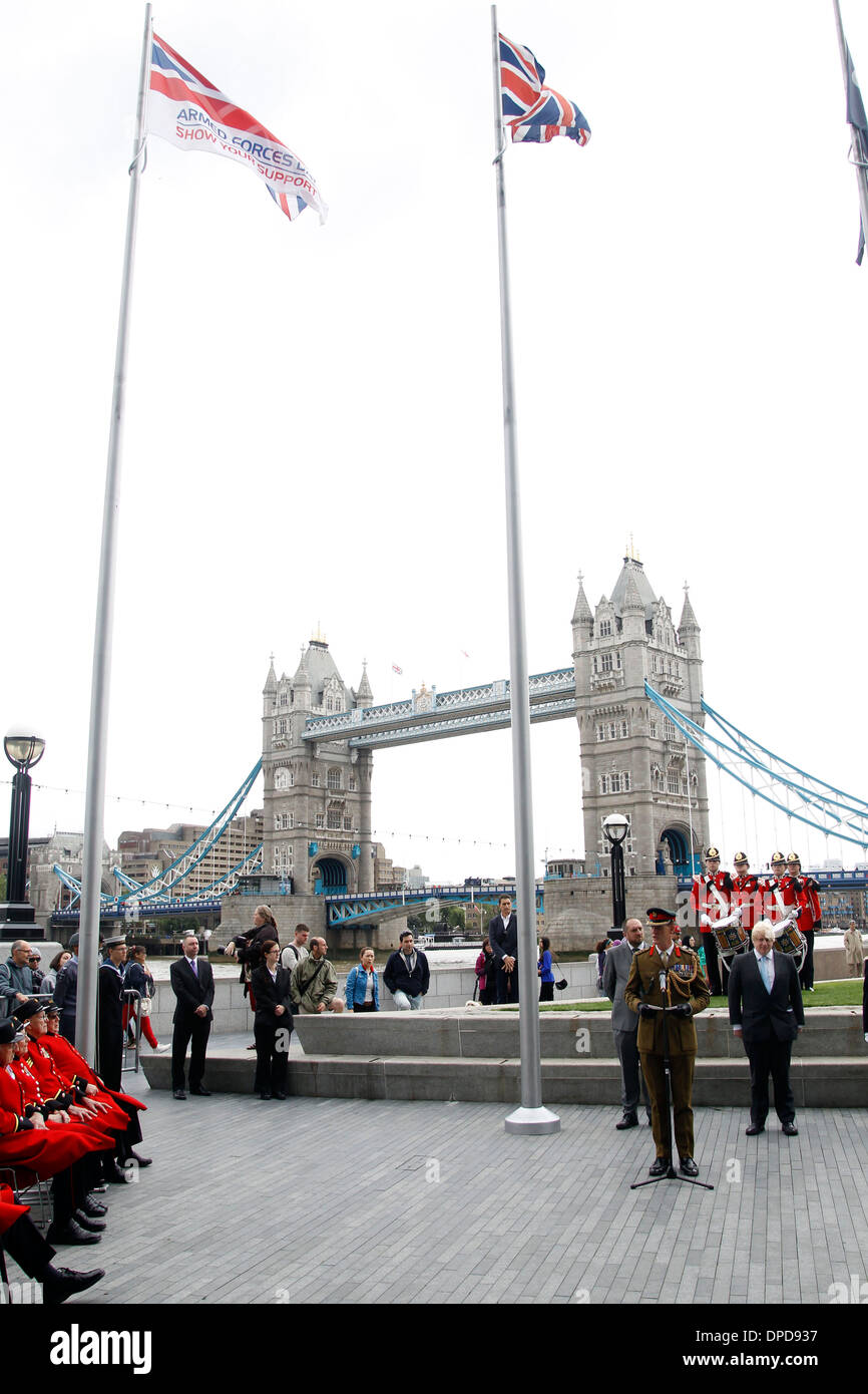 London Mayor Boris Johnson attands an armed forces flag raising ...