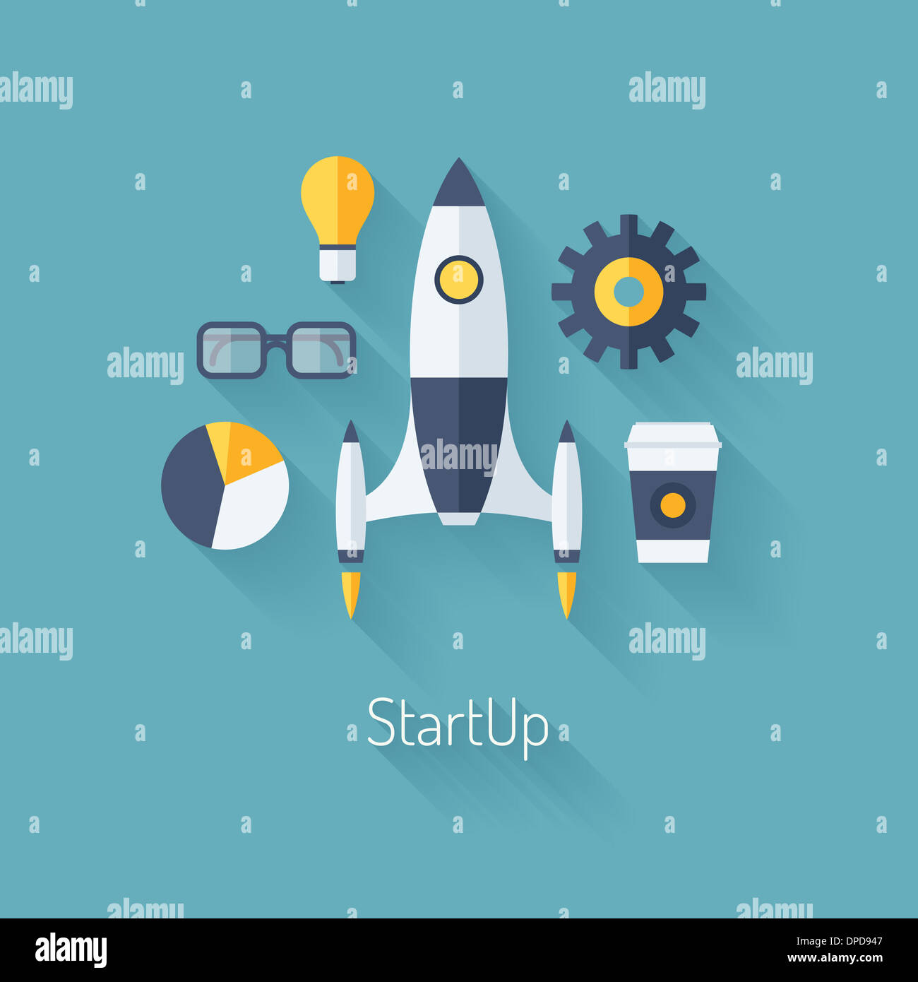 Flat design modern illustration concept of new business project startup ...