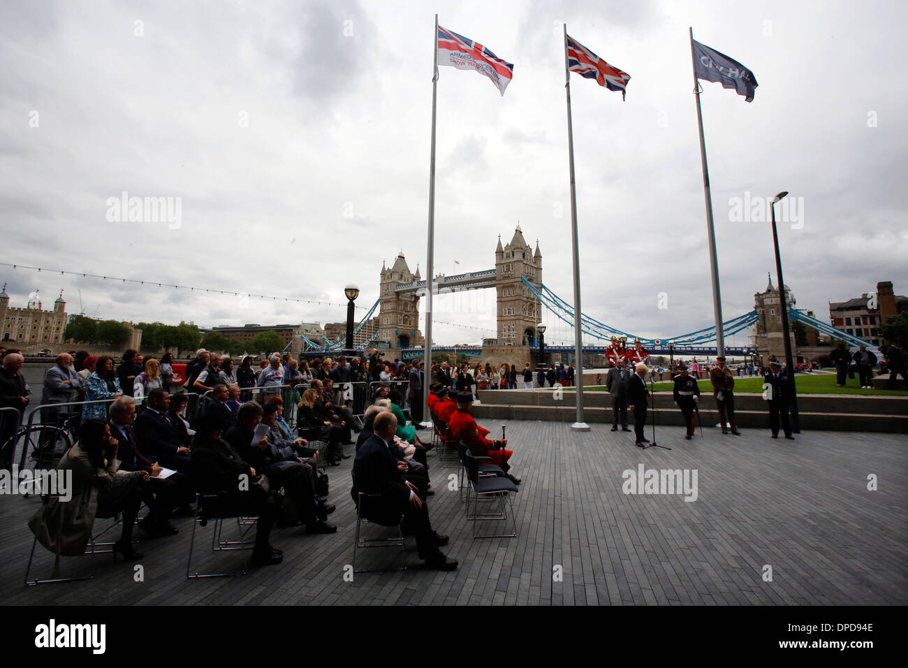 London Mayor Boris Johnson attands an armed forces flag raising ...