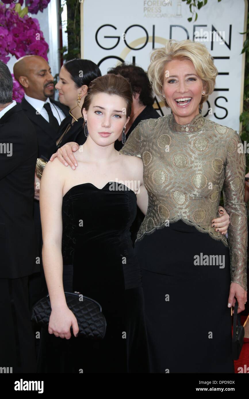 Los Angeles, USA. 12th January 2014. Emma Thompson (l) and daughter ...