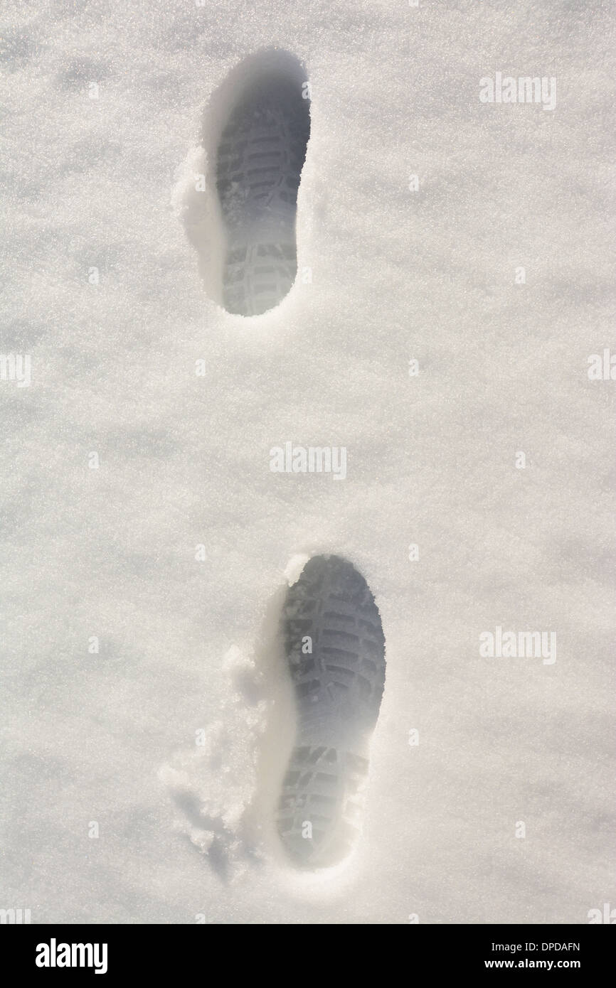 Shoe Prints in the Snow Stock Photo - Alamy
