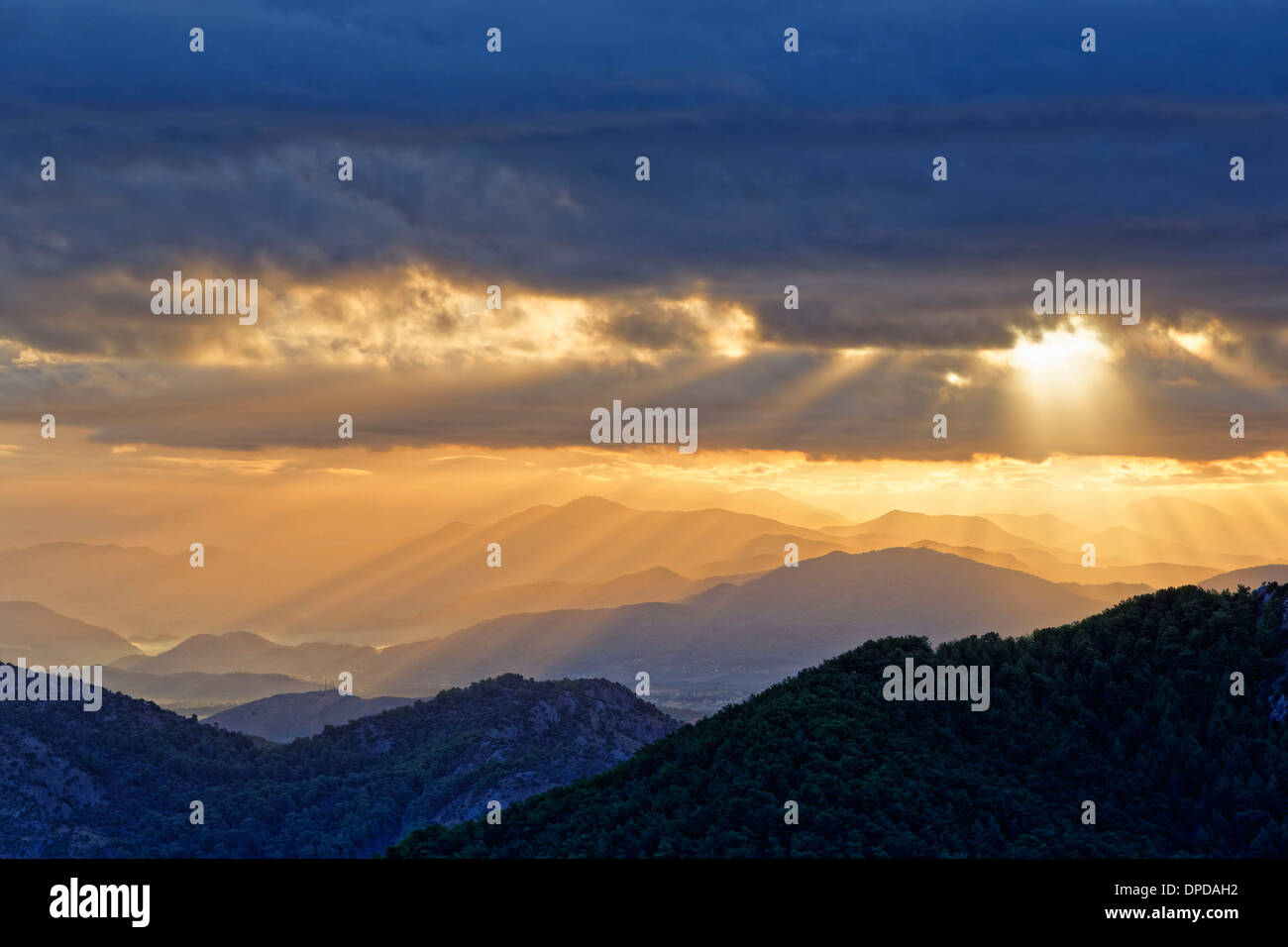 Turkey, Mugla, View from mountain Bozburun Tepesi in the morning Stock ...