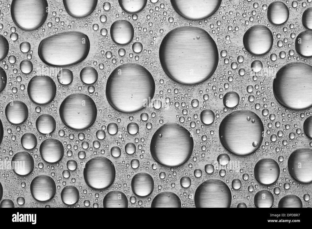 Water drops on metal sheet Stock Photo - Alamy