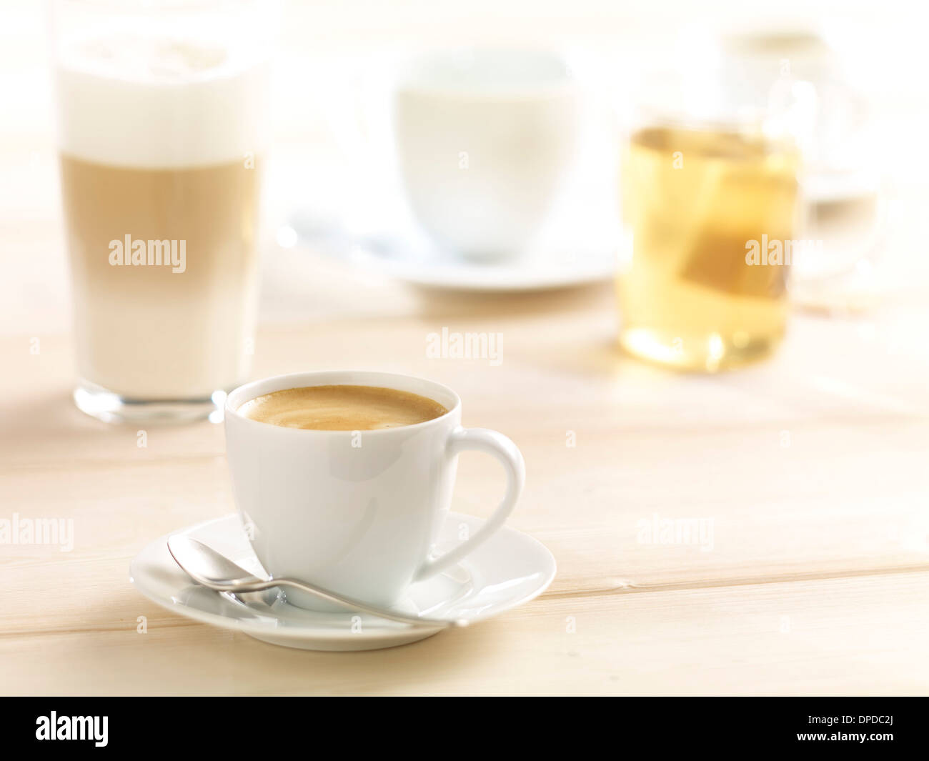 Variety of hot beverages Stock Photo - Alamy