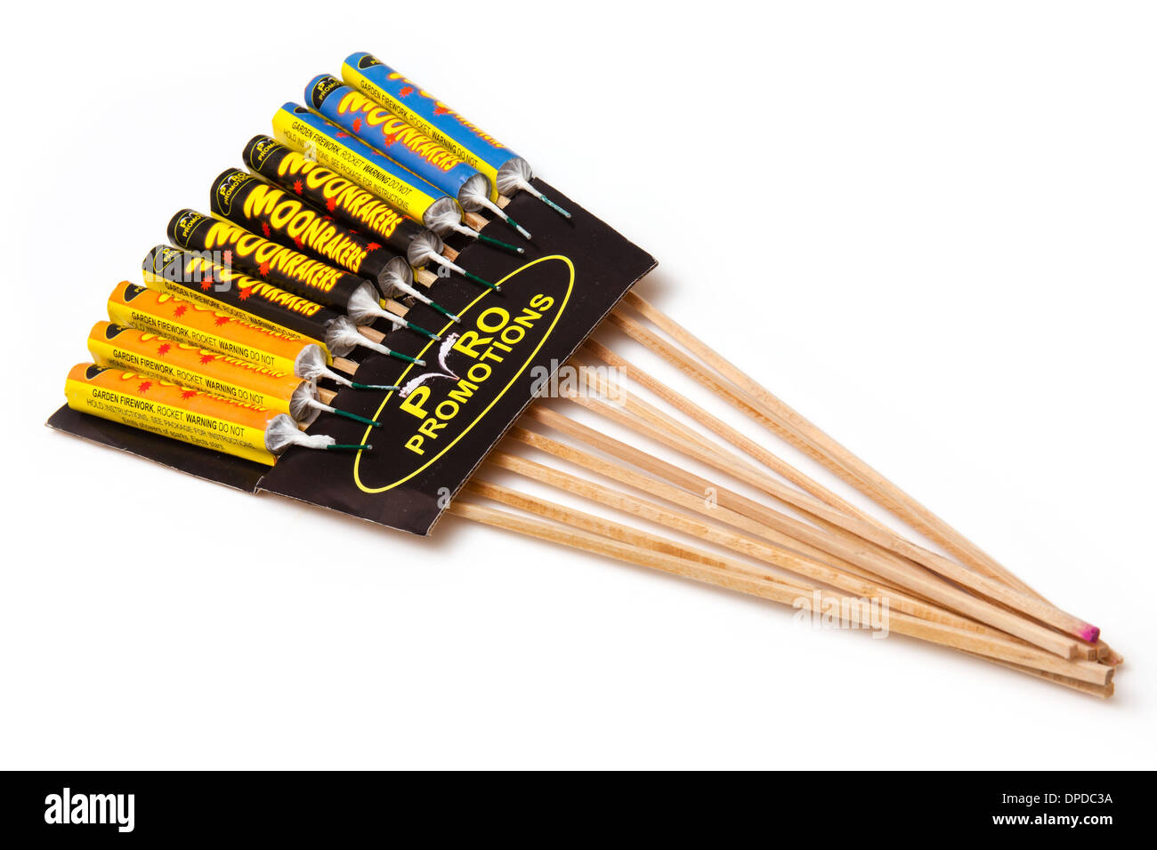 Firework rockets isolated on a white studio background Stock Photo - Alamy