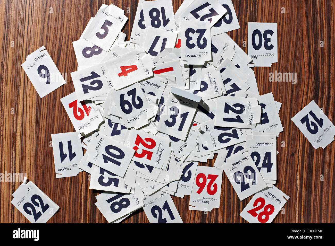Pile of calendar sheets Stock Photo - Alamy