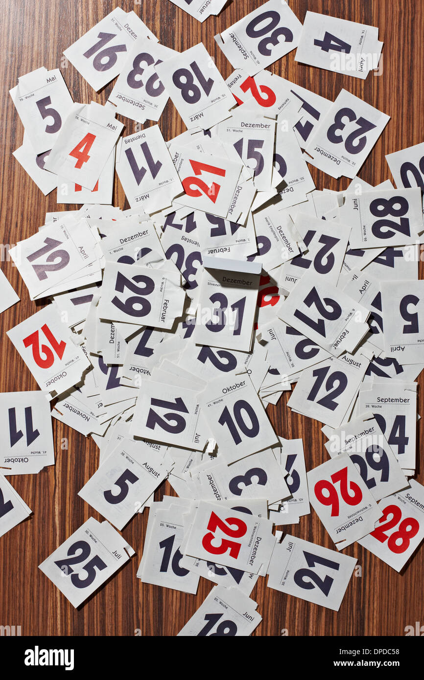 Pile of calendar sheets Stock Photo - Alamy