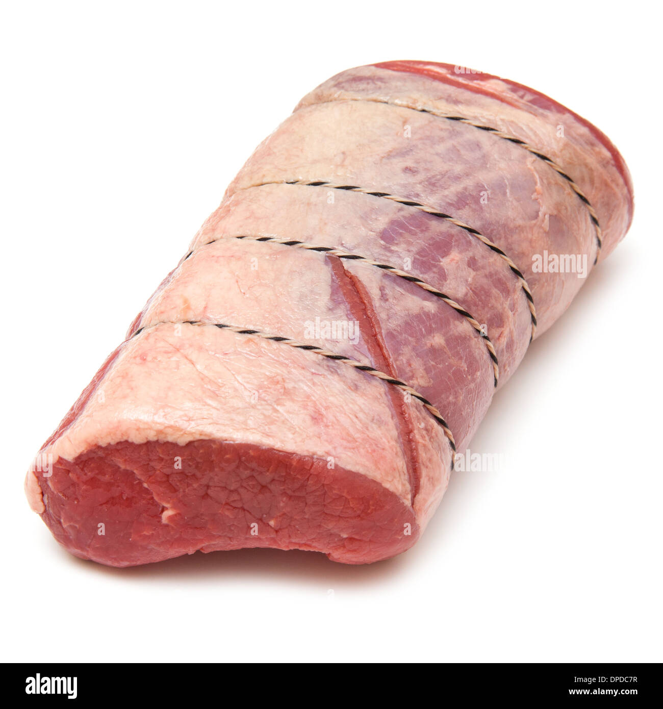 Brisket of beef, rolled joint of meat (1.3kg) isolated on a white ...