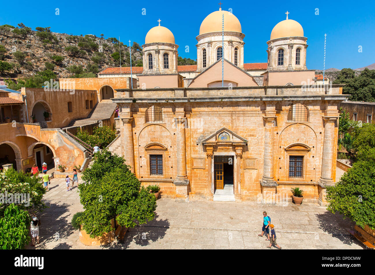 Monastery (friary) in Messara Valley at Crete, Greece. Messara - is ...