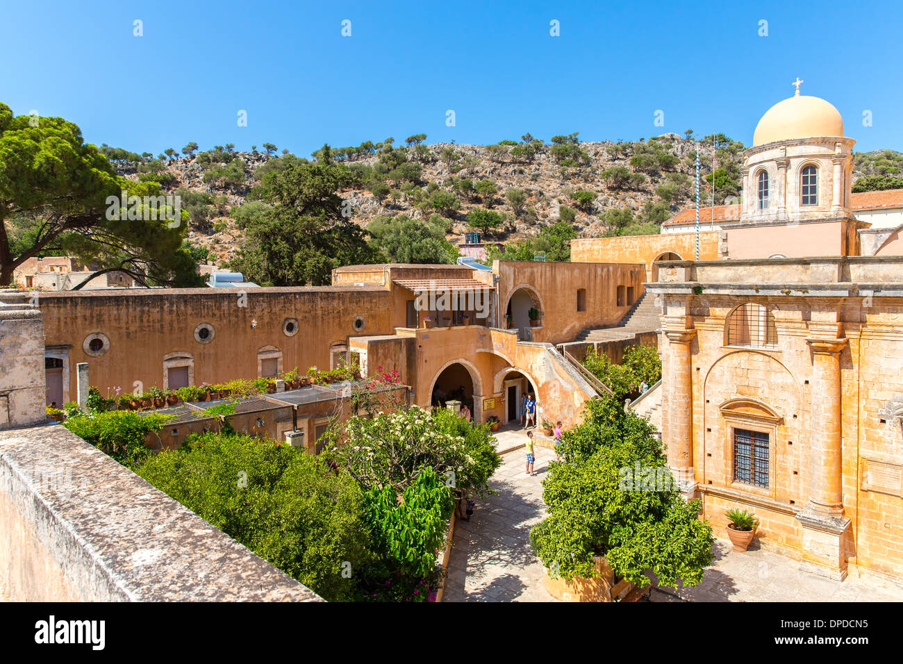 Monastery (friary) in Messara Valley at Crete, Greece. Messara - is ...