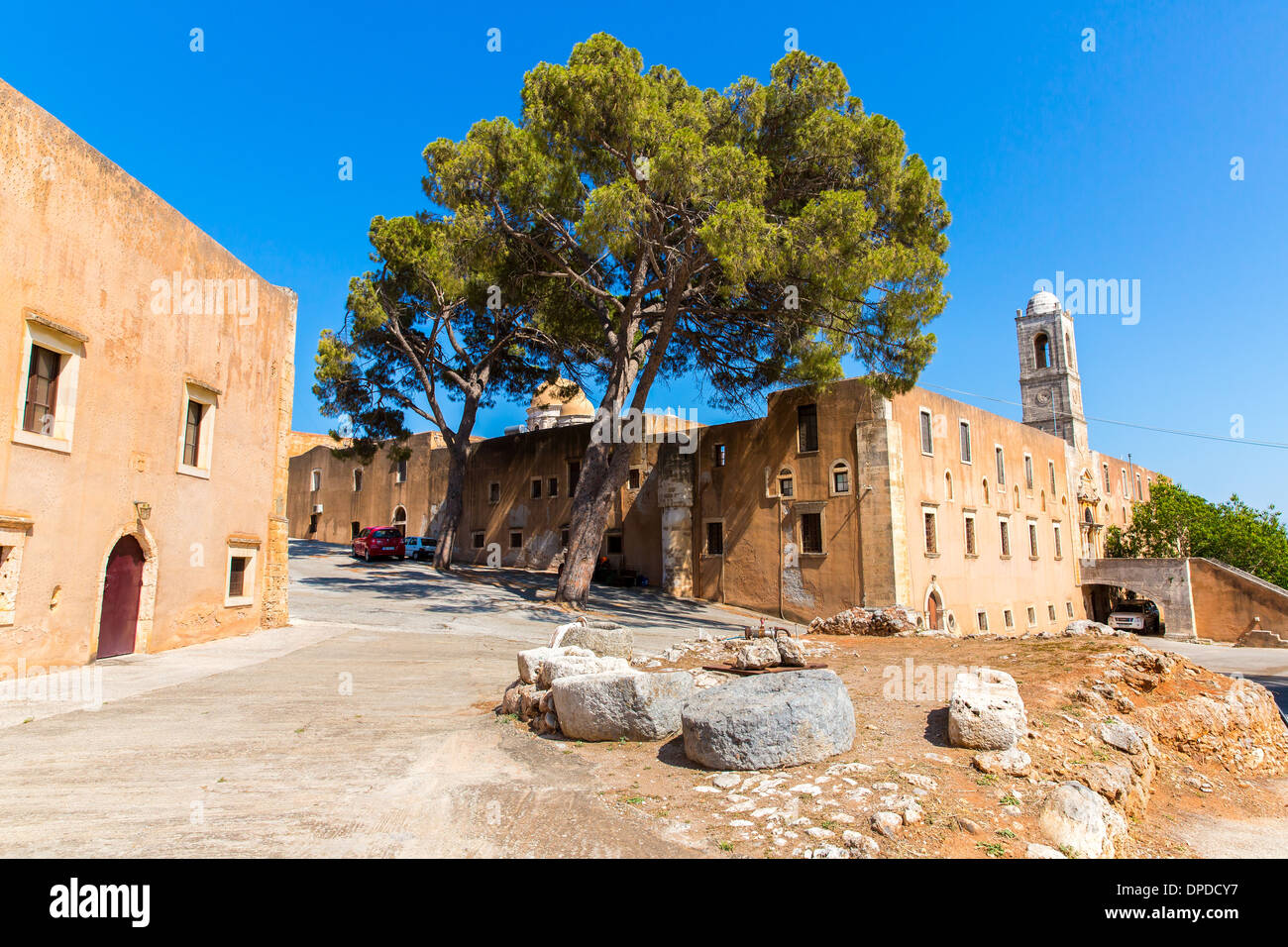 Monastery (friary) in Messara Valley at Crete, Greece. Messara - is ...
