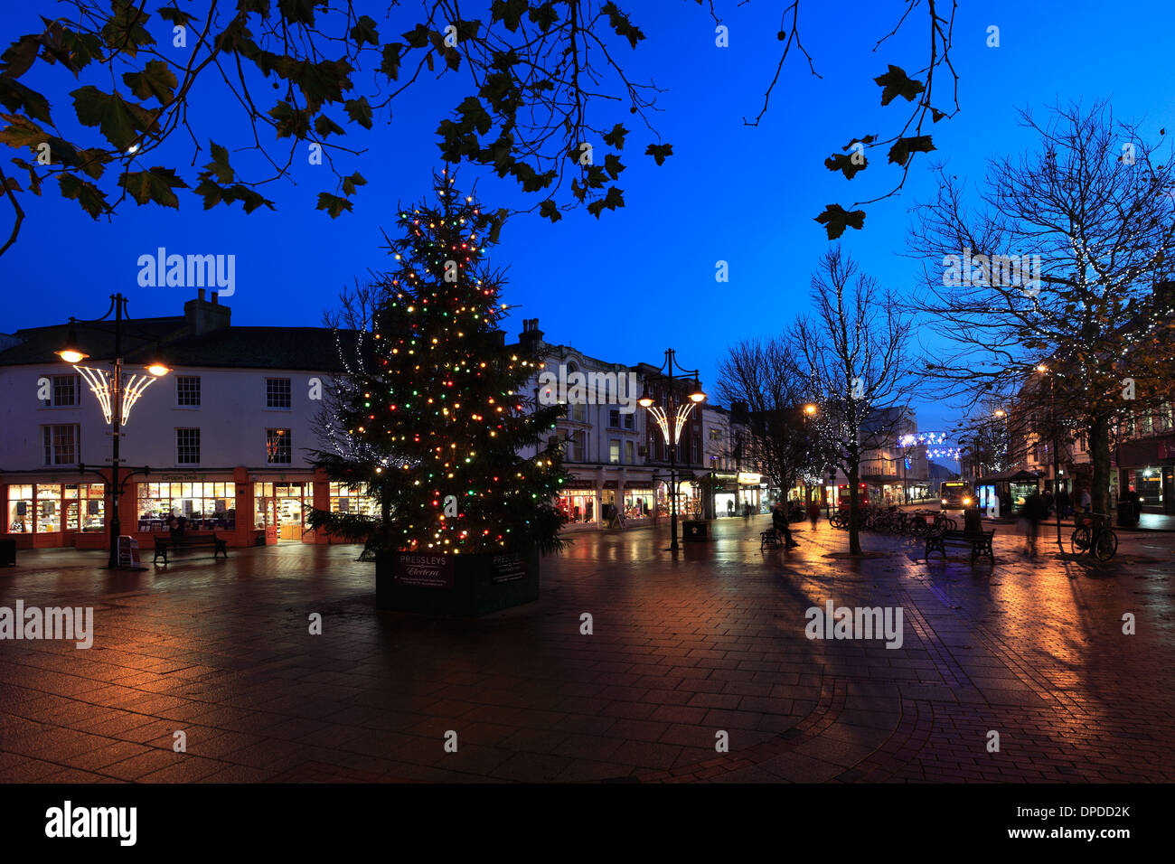 Christmas Lights, Worthing town, West Sussex County, England, UK Stock ...