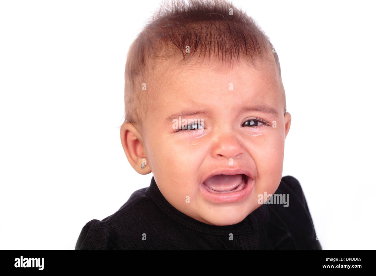 beautiful baby crying isolated on white Stock Photo - Alamy