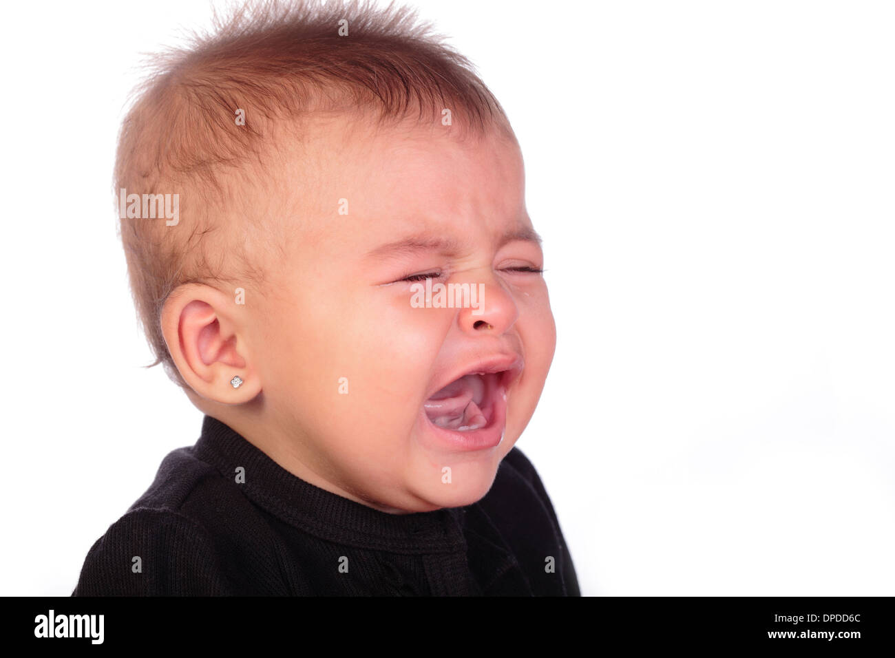 beautiful baby crying isolated on white Stock Photo - Alamy