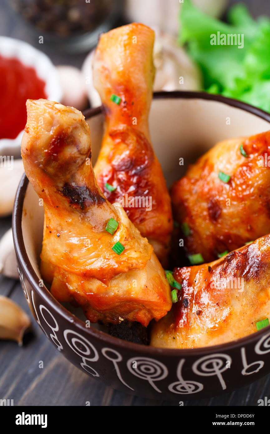 Baked chicken legs Stock Photo - Alamy