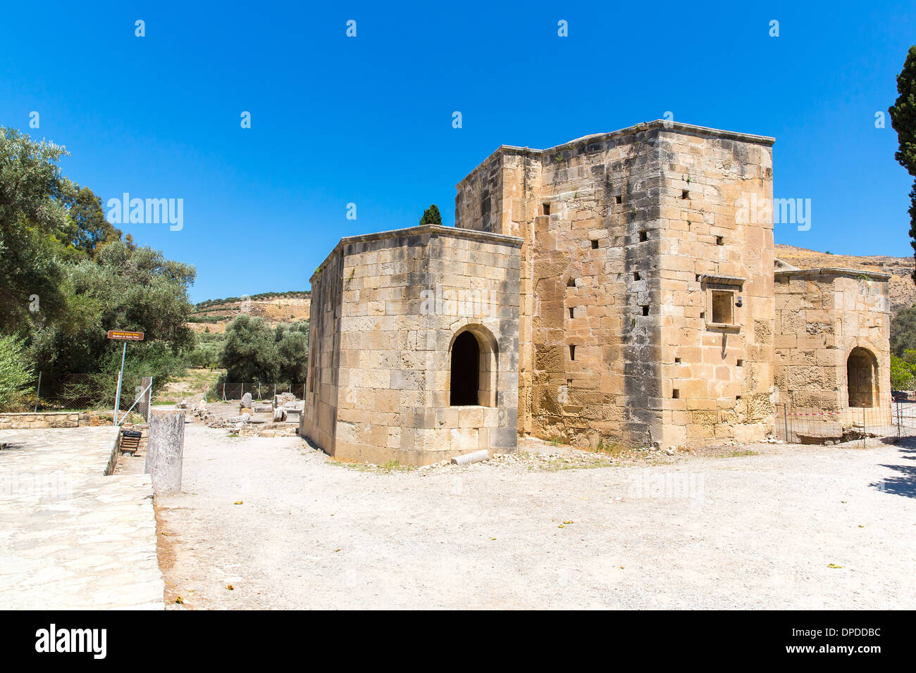 Monastery (friary) in Messara Valley at Crete island in Greece. Messara ...