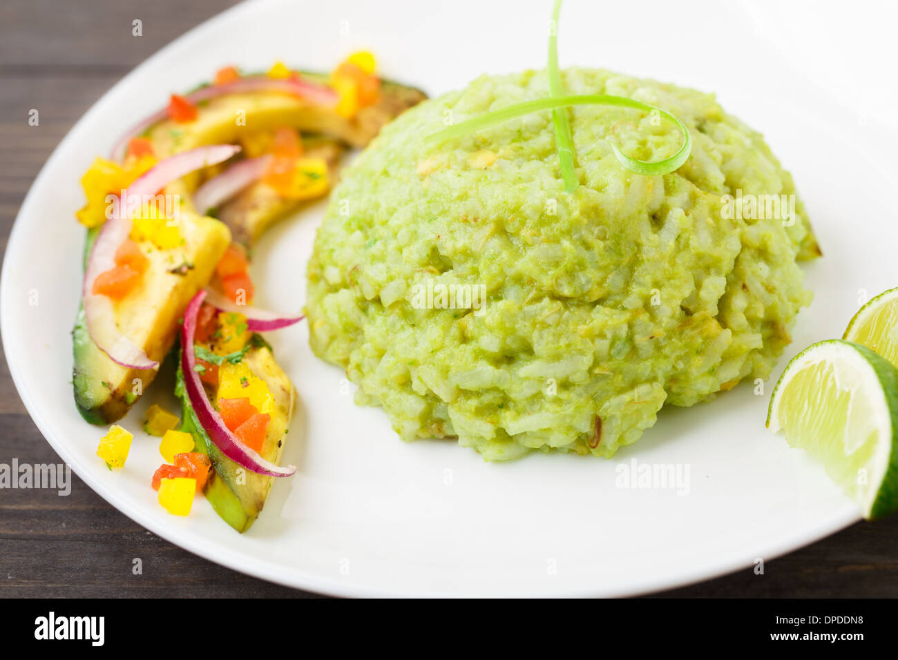 Creamy avocado rice Stock Photo - Alamy