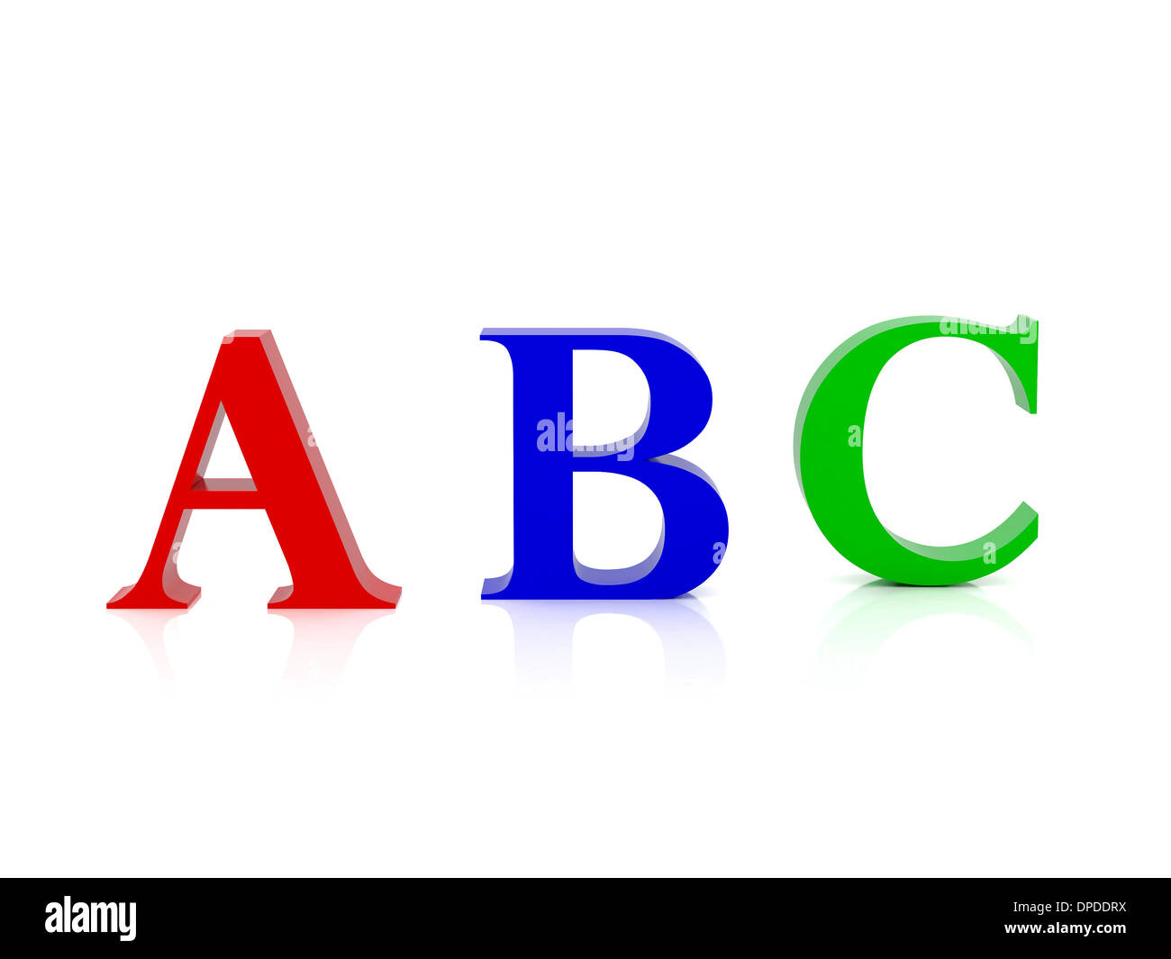 High resolution image. 3d rendered illustration. Three letters of the ...
