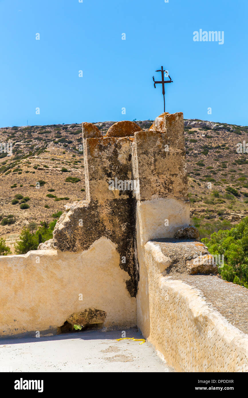 Monastery (friary) in Messara Valley at Crete island in Greece. Messara ...