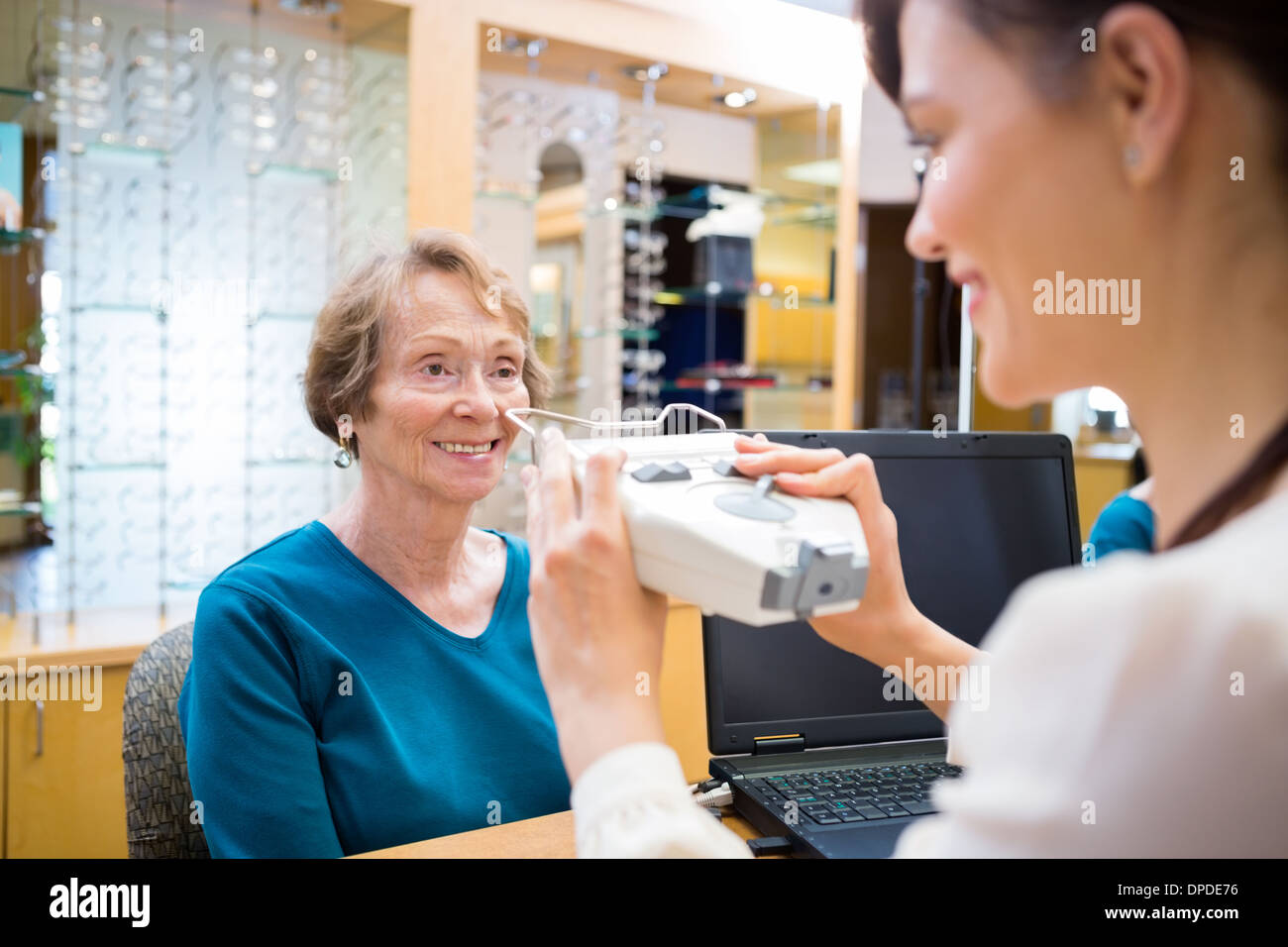 Woman Getting An Eye Test From Ophthalmologist Stock Photo - Alamy
