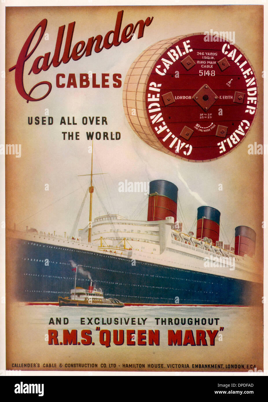 Callender cables advertising poster Stock Photo - Alamy