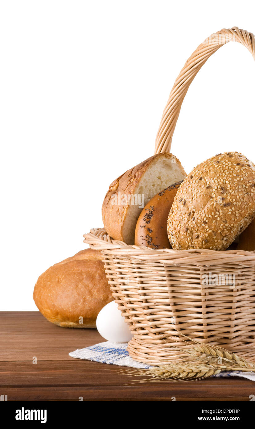 fresh bread isolated on white background Stock Photo - Alamy