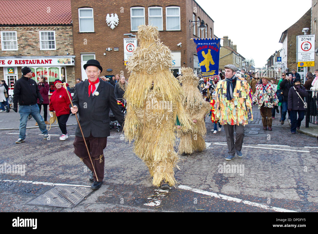 The Whittlesey Straw Bear Festival 2014 - the straw bear being led ...
