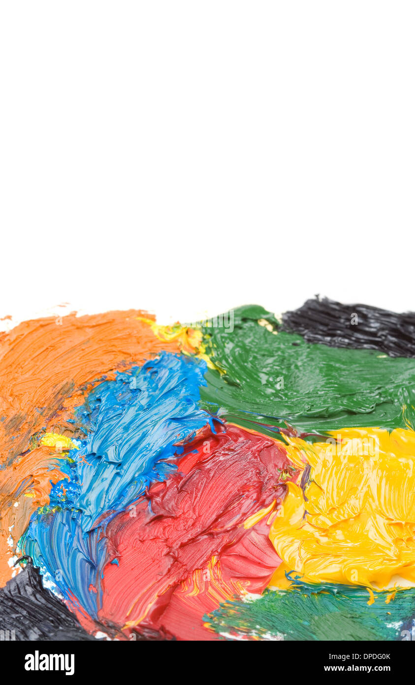 color paints isolated on white background Stock Photo - Alamy