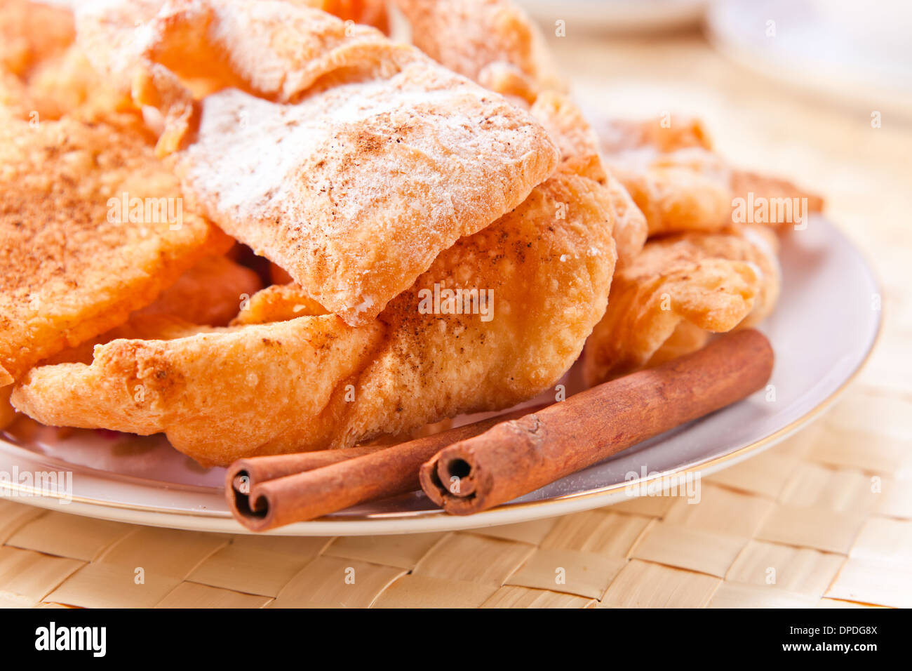 deep fried pastry with sugar and cinnamon Stock Photo - Alamy