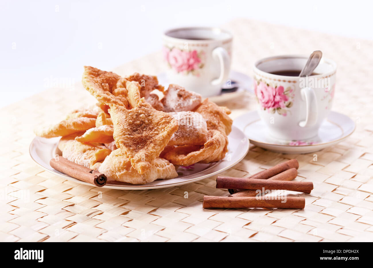 deep fried pastry with sugar and cinnamon Stock Photo - Alamy