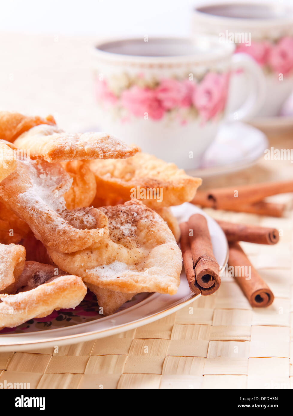 deep fried pastry with sugar and cinnamon Stock Photo - Alamy