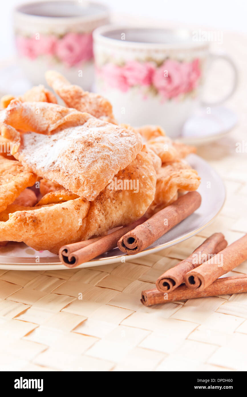 deep fried pastry with sugar and cinnamon Stock Photo - Alamy
