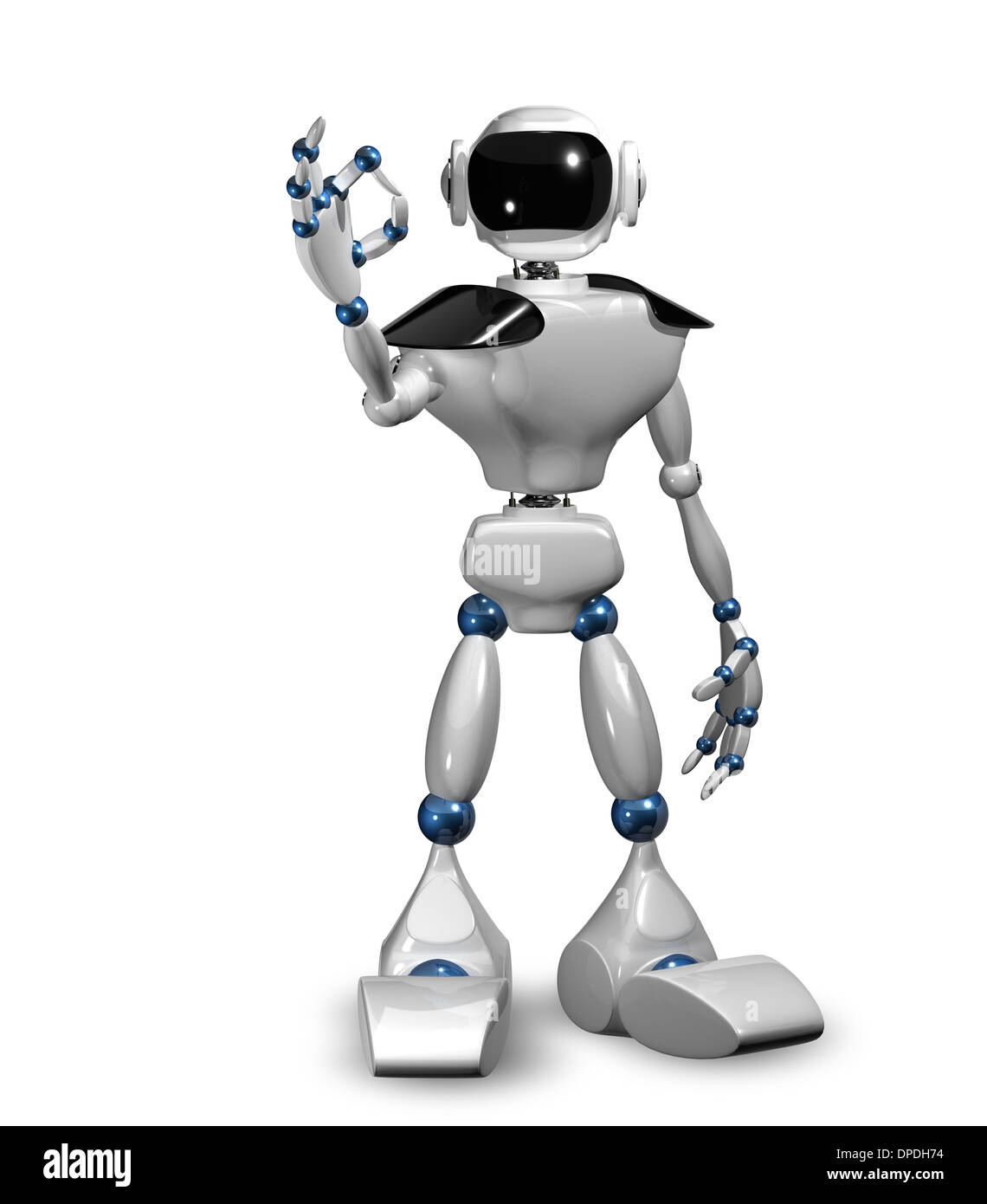 3d illustration of a white robot on white background Stock Photo - Alamy