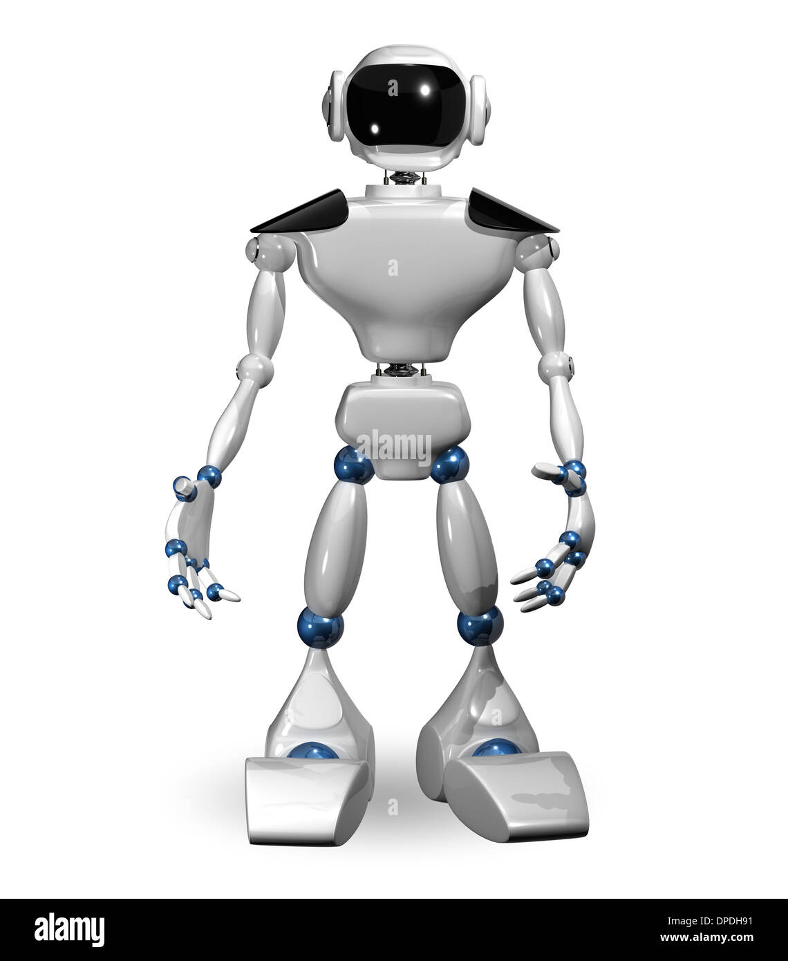 3d illustration of a white robot on white background Stock Photo - Alamy