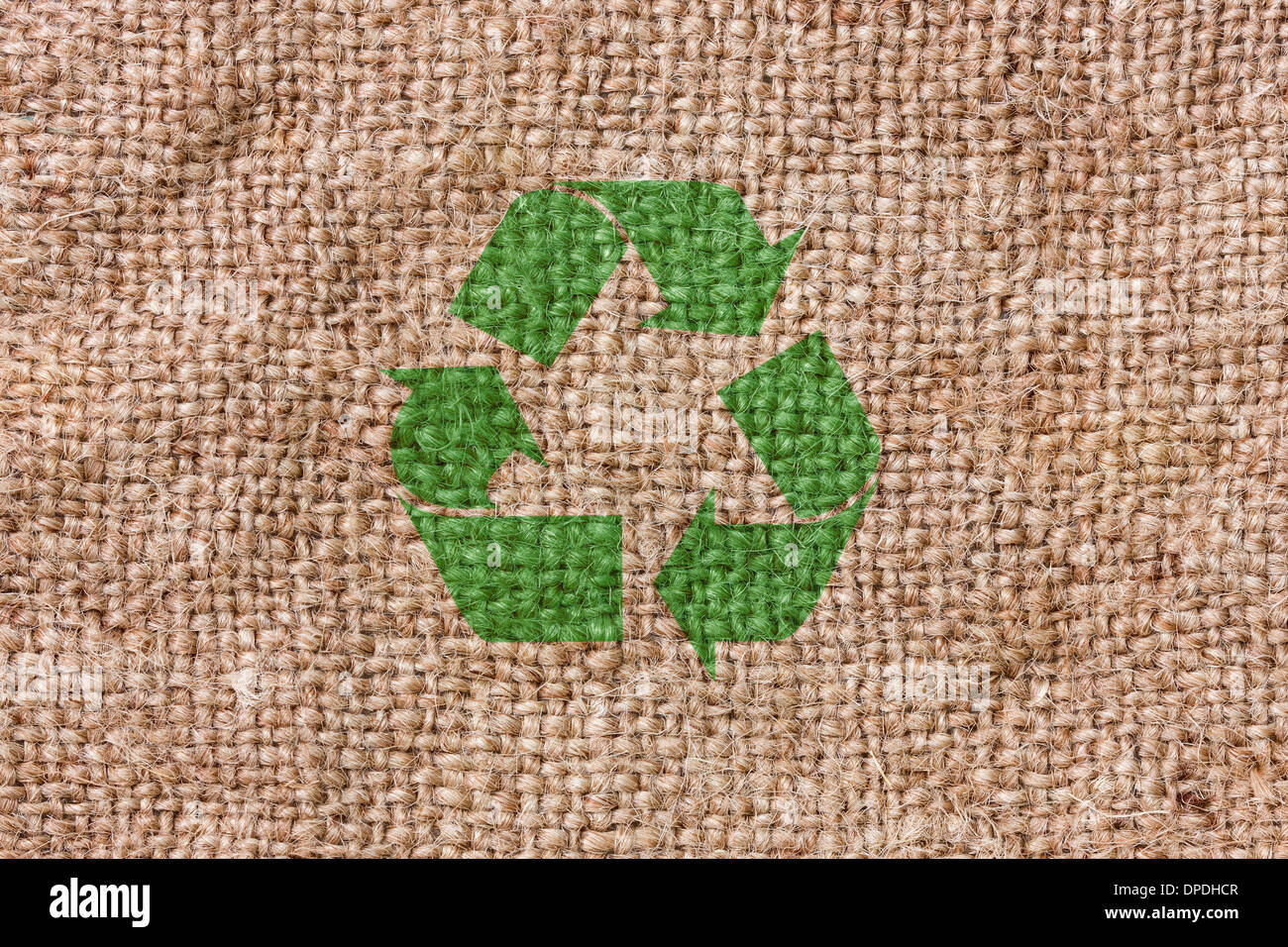 Eco bag background with green recycle sign Stock Photo - Alamy