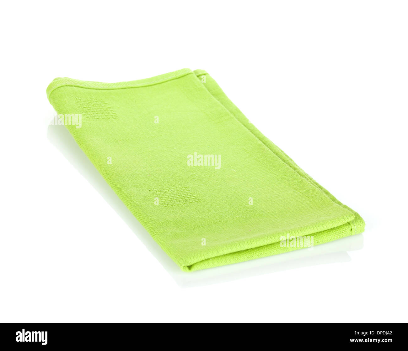 Green kitchen towel. Isolated on white background Stock Photo - Alamy
