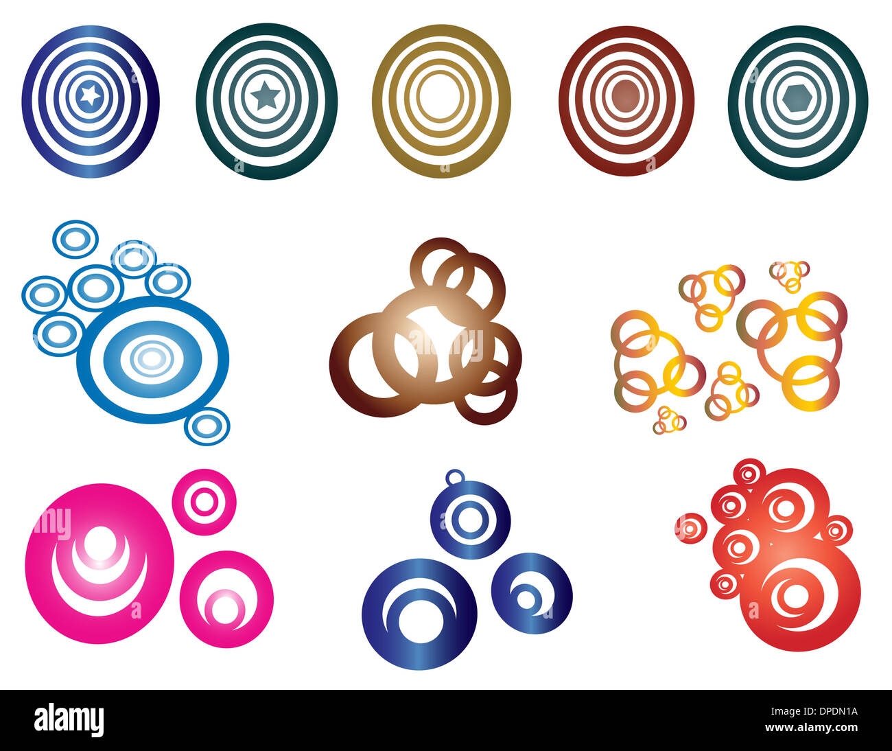 Pack of circular shapes Stock Photo - Alamy