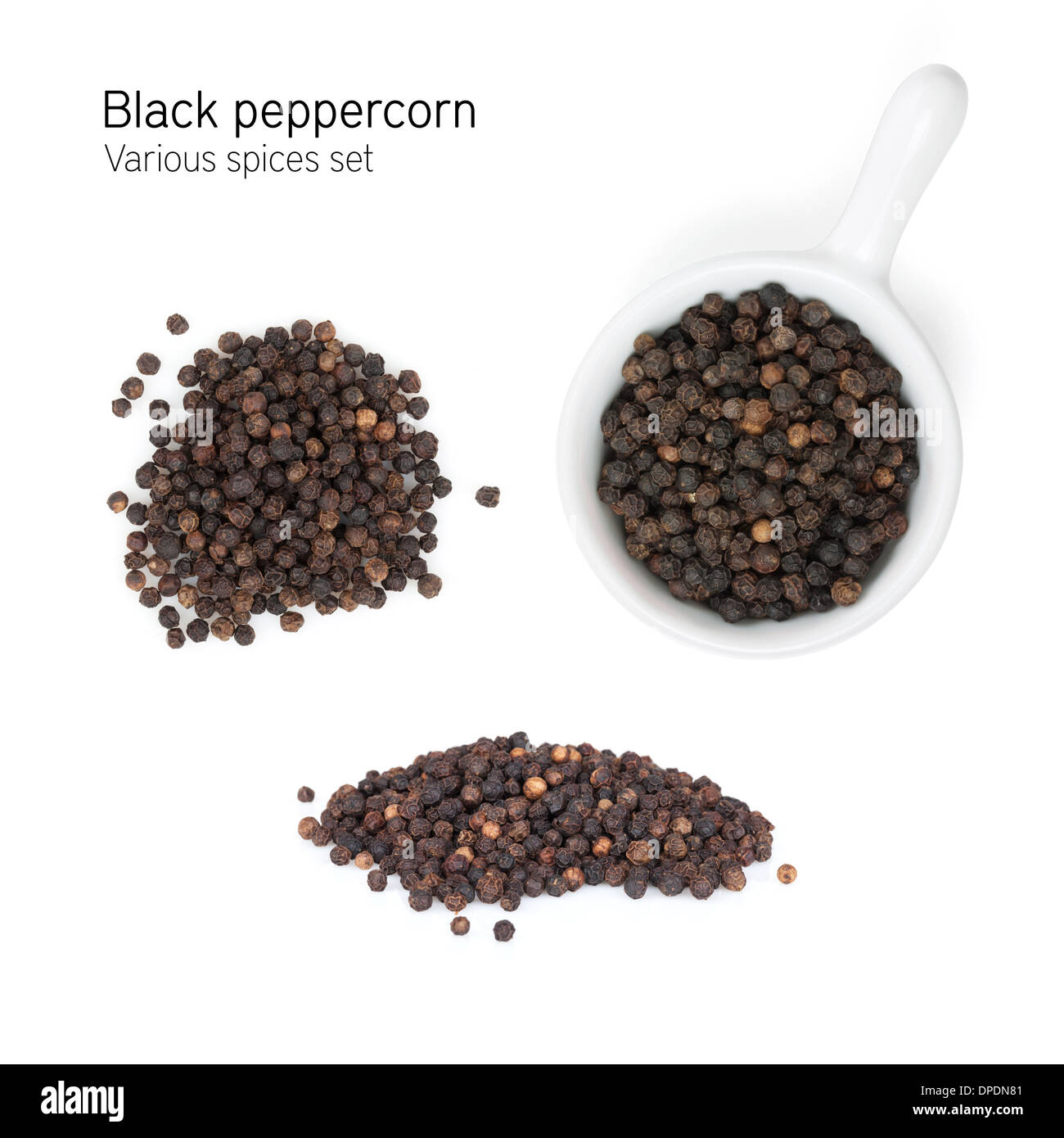 Black peppercorn. Isolated on white background Stock Photo - Alamy